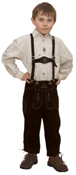 Lederhose Kniebundlederhose bestickt mit Träger St. Peter Trachten ...