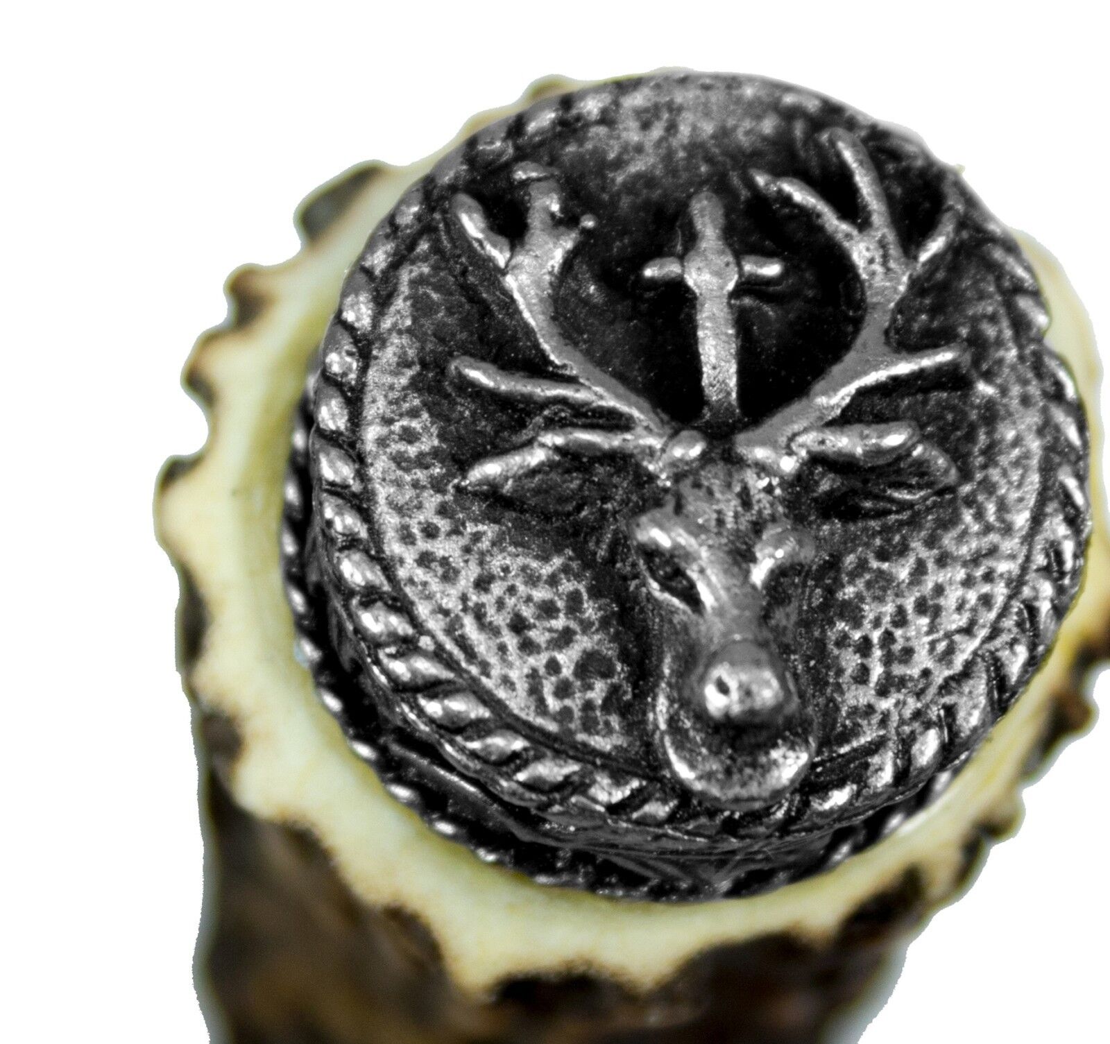 Jagdmesser Trachtenmesser Jagdnicker mit Kappe mit Hubertus Hirschkopf ...